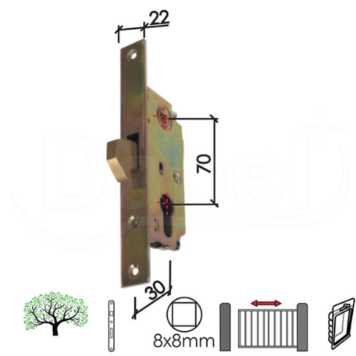 Dabel brava za klizna vrata B1002 ZnŽ 30/70/22/8 Kljun DSP