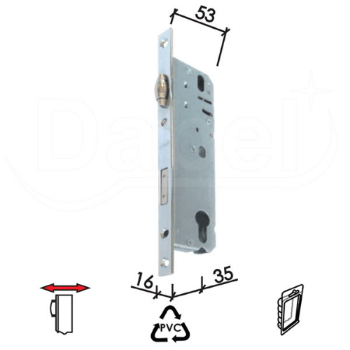 Dabel brava za pvc vrata B2037 R Hr 35/-/16/- DSP