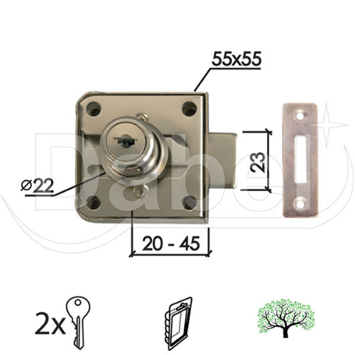 Dabel bravica za drvo 2100 hr fi22/55/55/23/20-45 mm 2k