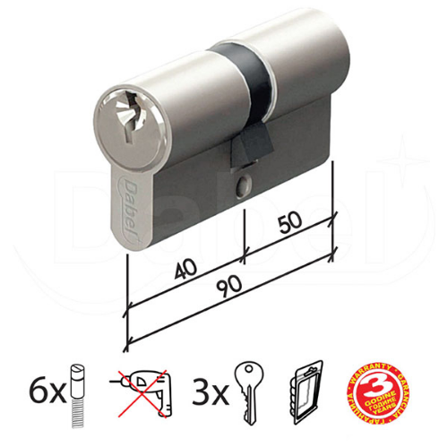 Dabel cilindar za vrata CL2010 SS 90mm(40-50) 3K DBP1