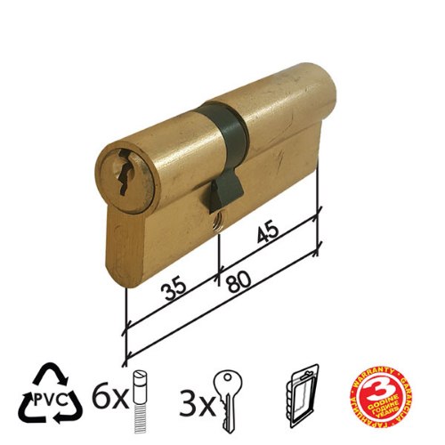 Dabel cilindar za vrata cl2036 mat ms 80 mm (35-45) 3k