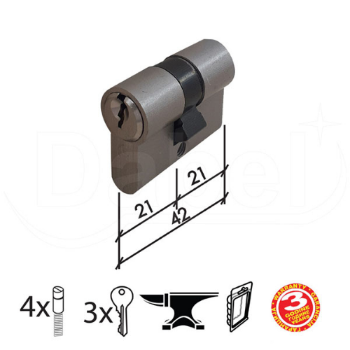 Dabel cilindar za vrata CL2036 Nikl 42mm(21-21) 3K DBP1