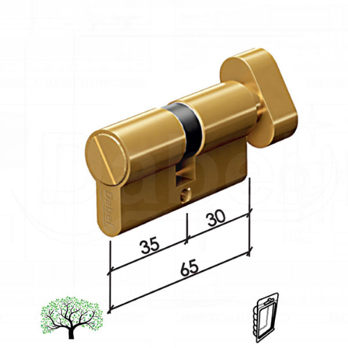 Dabel cilindar za WC vrata CL2036WC Ms 65mm(35-30) WC 6x6mm DBP1