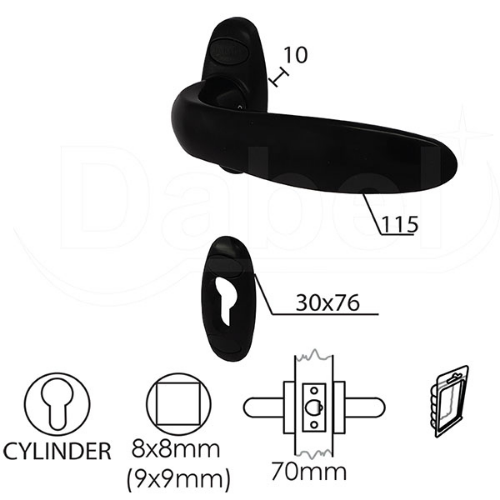 Dabel kvaka roz za alu v goč ral9017 30/76/10/115/8/9 mm