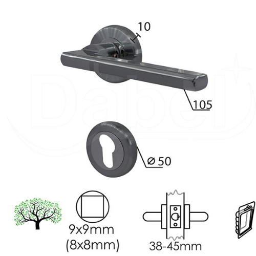 Dabel kvaka roz za vrata ceca hr mat fi50/10/105/8/9 mm