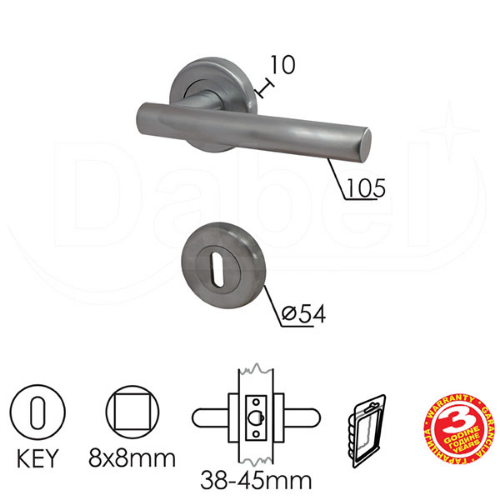 Dabel kvaka roz za vrata steva mat-hr fi54/10/105/8/9 mm