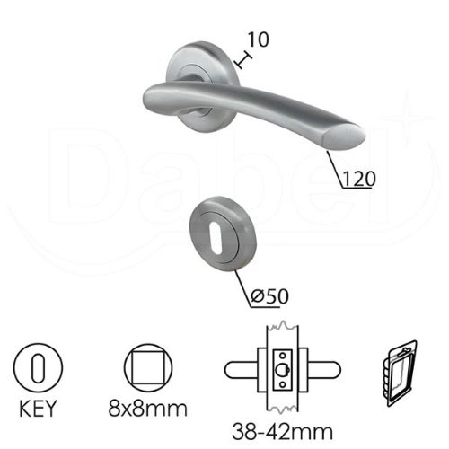 Dabel kvaka roz za vrata vrbas sathrom 8x8/fi 50 mm klj