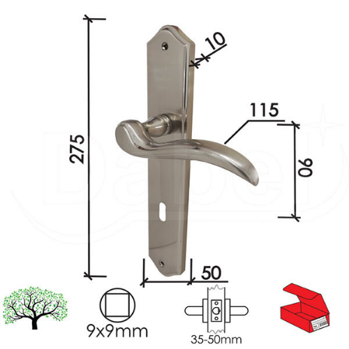 Dabel kvaka šild za vrata avala b-ni 8x8/90 mm klj q