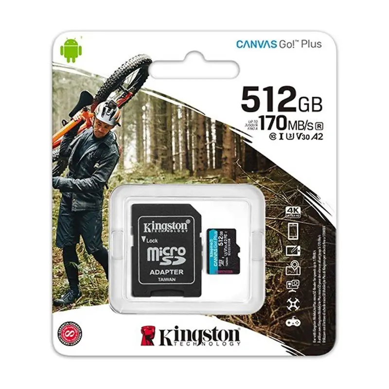 Kingston Canvas Go! Micro SDHC kartica + adapter SDCG3, 512GB, HD 4K, 170/ 90MBs