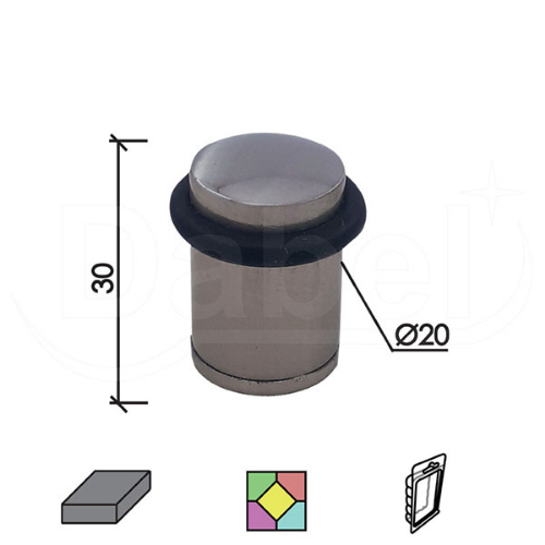 Dabel odbojnik podni za vrata od201 mat-ni fi20x30 mm