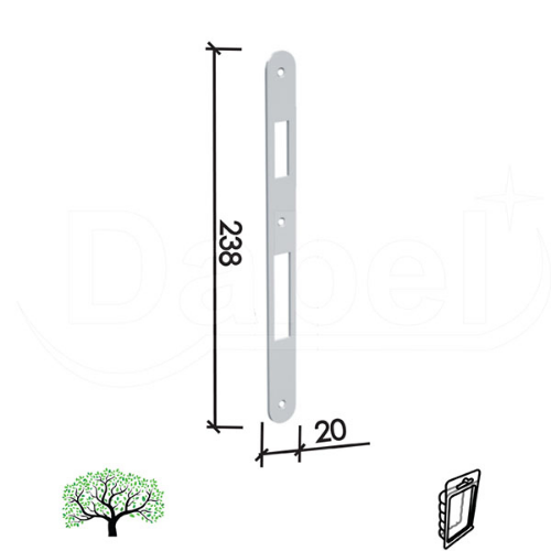 Dabel prihvatnik za bravu pr2040 hr 20x238 mm dp1