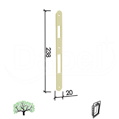 Dabel prihvatnik za bravu pr2040 ms 20x238 mm dp1