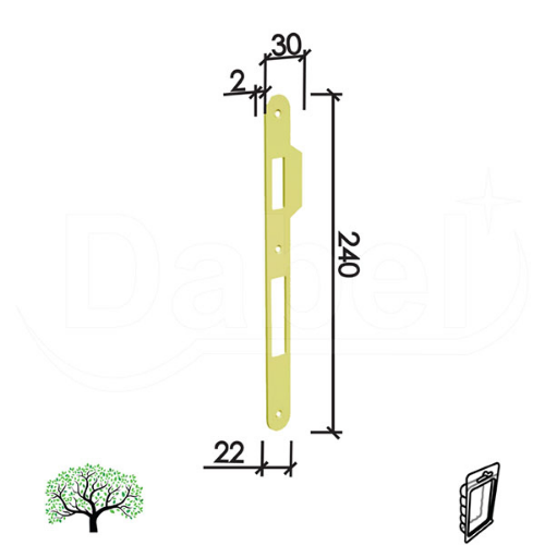 Dabel prihvatnik za bravu pr2041 ms 22x238 mm dp1