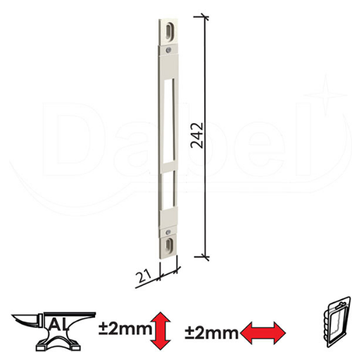 Dabel prihvatnik za bravu štelujući PR2000 Nikl 242/21/ plus minus 2mm DP1