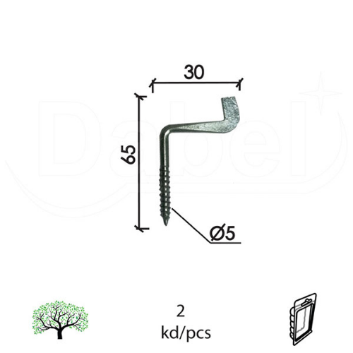 Dabel rajber R1 ZnB 5,0x65x30mm (2kom) XPD