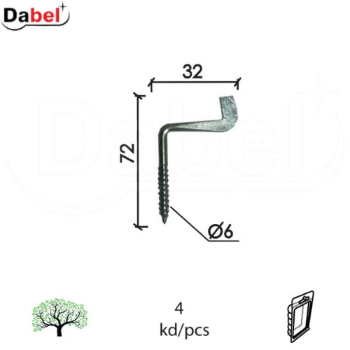 Dabel rajber R1 ZnB 6,0x72x32mm (4kom) XPD