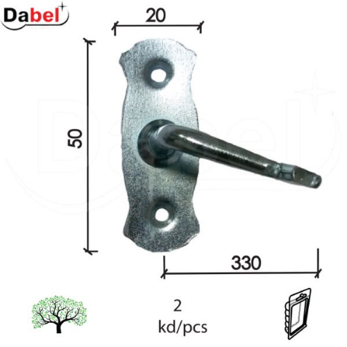 Dabel rajber sa pločicom RP1 ZnB 20/50/30mm (2kom) DBP1