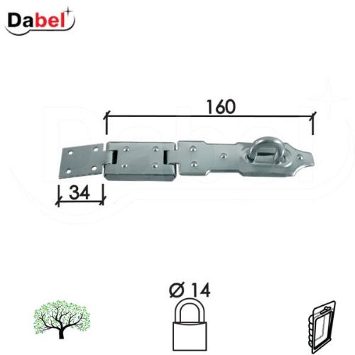 Dabel reza za katanac 101 ZnB 160/34/fi14mm DSP