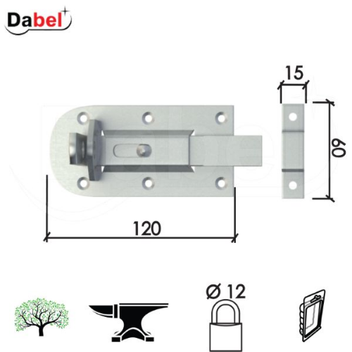 Dabel reza za katanac 103 ZnB 125mm DP1