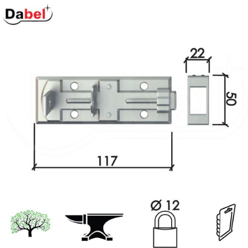 Dabel reza za katanac 104 ZnB 117x50mm DP1