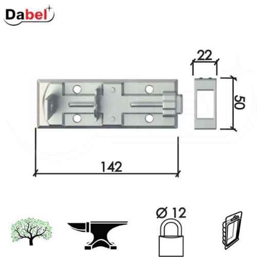 Dabel reza za katanac 104 ZnB 142x50mm DP1