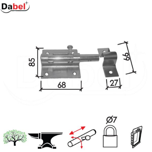 Dabel reza za katanac 454 Nikl 85x68/27x66/fi7mm DSP