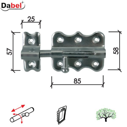 Dabel reza za vrata 384 Nikl 85x58/25x57mm DSP