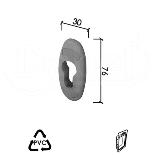 Dabel rozeta za vrata goč-r ral9006si 76x30 mm dbp1