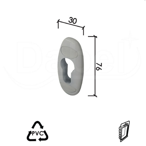 Dabel rozeta za vrata goč-r ral9016be 76x30 mm dbp1