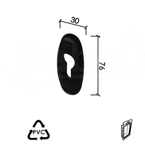 Dabel rozeta za vrata goč-r ral9017cr 76x30 mm dbp1