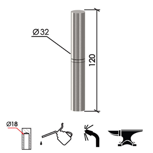 Dabel šarka bravarska za vrata SP6 Ne 32xx120x18mm DP1