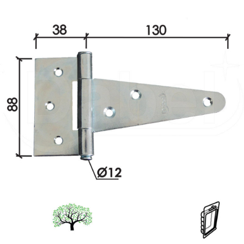 Dabel šarka brodska za vrata SP5 Hr 130x88x38/fi12mm DSP