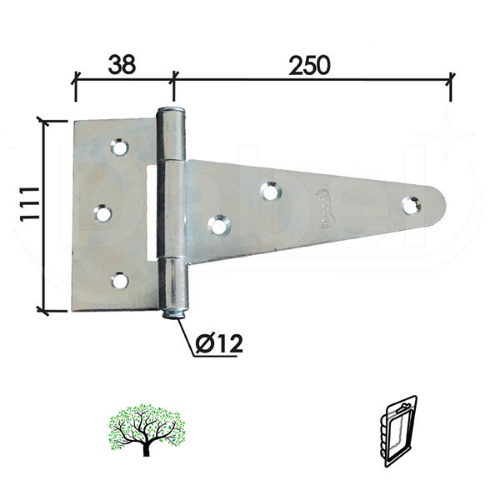 Dabel šarka brodska za vrata SP5 Hr 250x111x38/fi12mm DSP