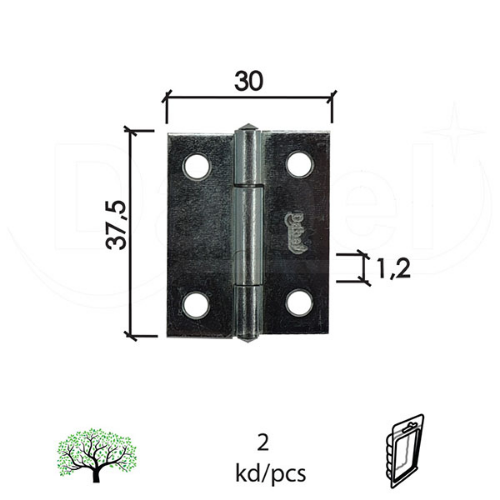 Dabel šarka brodska za vrata SP9003 ZnB 37,5x30x1,2mm (2kom) DP1