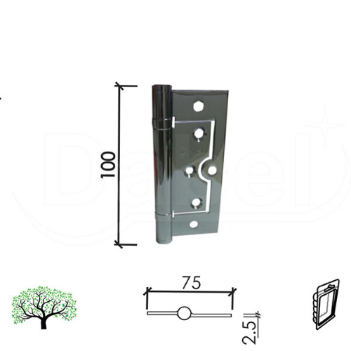 Dabel šarka brodska za vrata SP9005 Hr x100x75x2,5mm DBP2