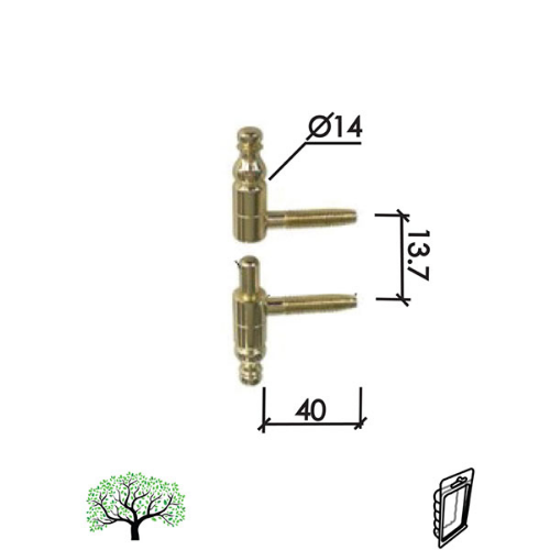 Dabel šarka uvrtna za vrata SP9028 Ms 14mm DP1