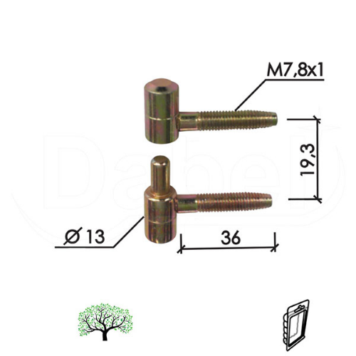 Dabel šarka uvrtna za vrata SP9030 ZnŽ 13mm DP1