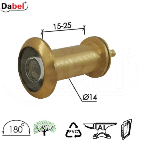 Dabel špijunka za vrata ŠP4033 Ms fi14/15-25mm/180` 180stepeni DBP1