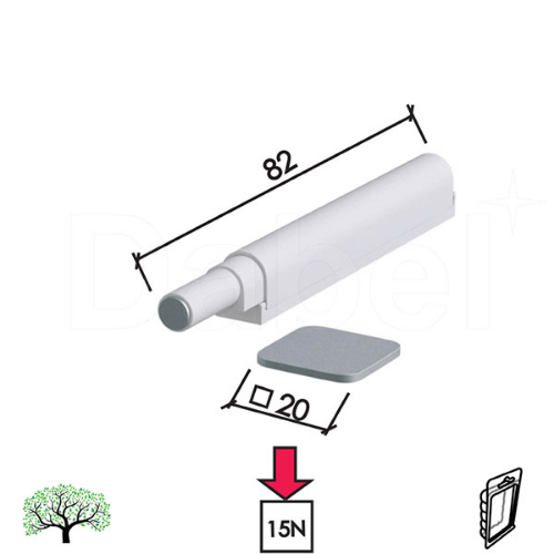 Dabel uspor za kuh vrata a975 bela 39,5x20,5 mm15n/1,5kg