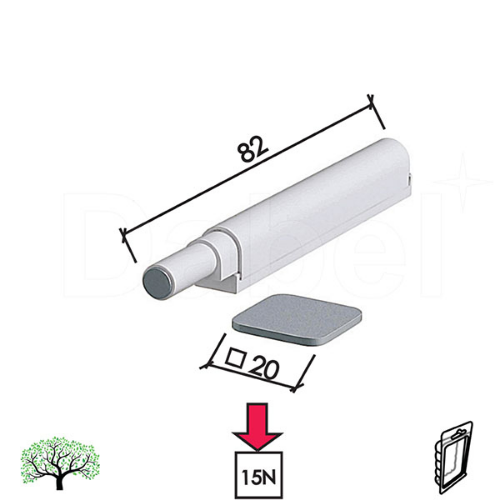 Dabel uspor za kuh vrata a975 siva 39,5x20,5 mm15n/1,5kg