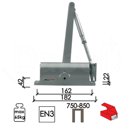 Dabel zatvarač za vrata 4027 silver182(162)x42(22) mm 45-65 kg q