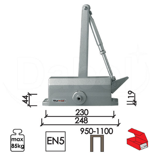 Dabel zatvarač za vrata 4030 silver248(230)x44(19) mm 65-85 kg q