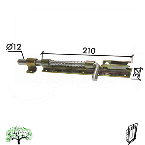 Reza sa oprugom RO2 ZnŽ 32x210x72/fi12mm DBP1