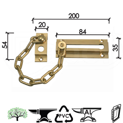 Dabel lanac za vrata la431 ms 200/84/35/54/20 dbp1