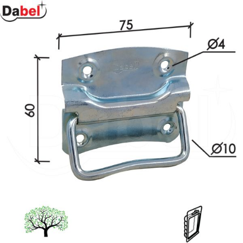 Dabel ručka za sanduk RK1 ZnB 75mm DBP1