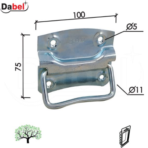 Dabel ručka za sanduk RK1 ZnB x100mm DSP