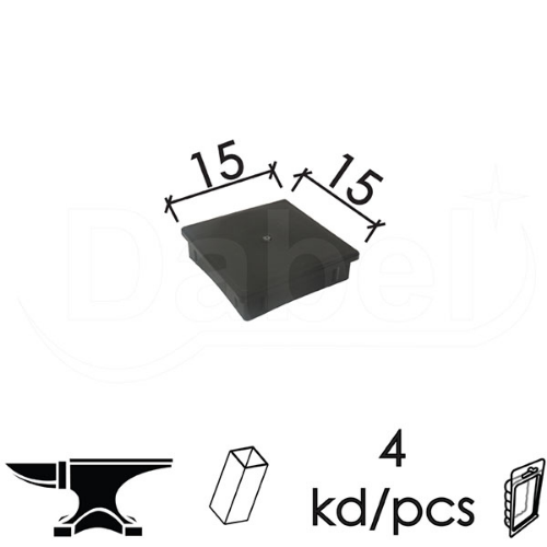 Dabel čep za bravarsku kutiju ČP21 Crna 15x15mm (4kom) DBP1