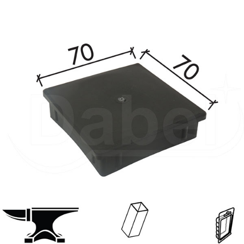 Dabel čep za bravarsku kutiju ČP21 Crna 70x70mm DP1