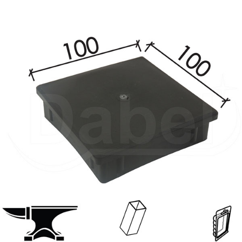 Dabel čep za bravarsku kutiju ČP21 Crna x100xx100mm DP1