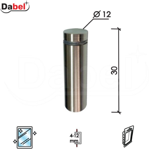 Dabel distancer za staklo DST1 Inox fi12x30mm DP1